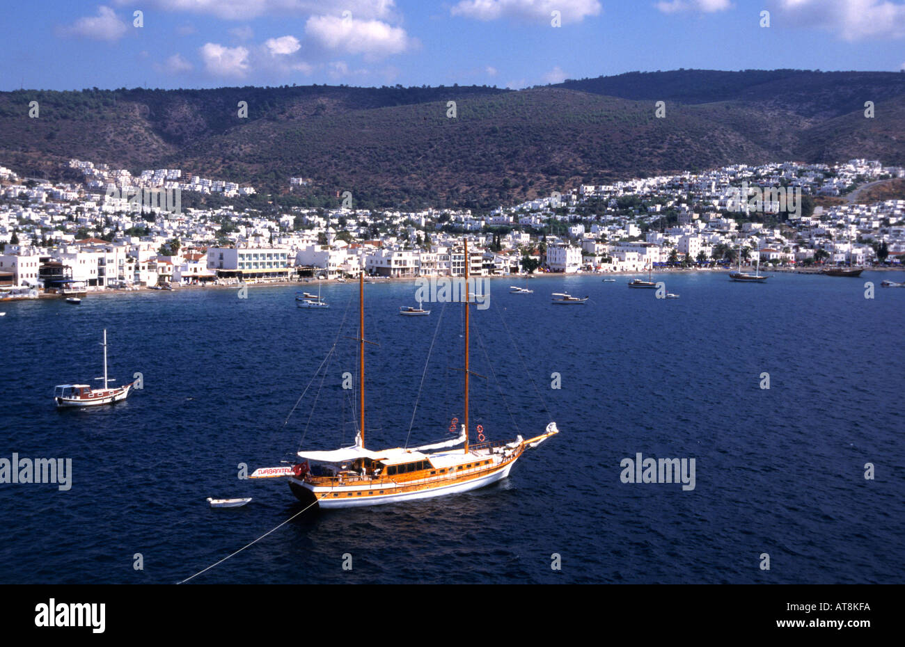 Bodrum Turkish Turk Turkey Mediterranean port harbor ship Stock Photo ...