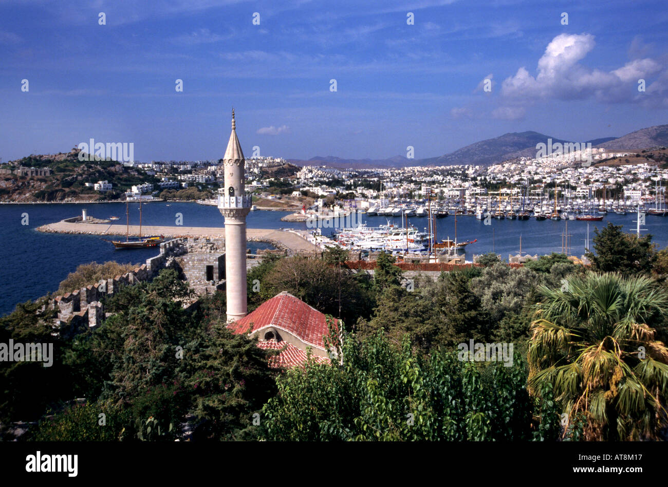 Bodrum Turkish Turkey port harbor boat vessel sea Stock Photo - Alamy
