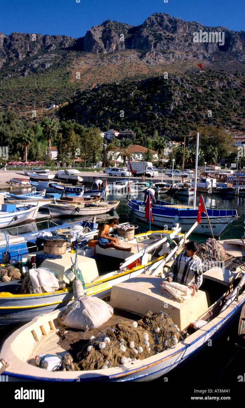 Kas Turkish Turkey port harbor boat vessel Stock Photo - Alamy
