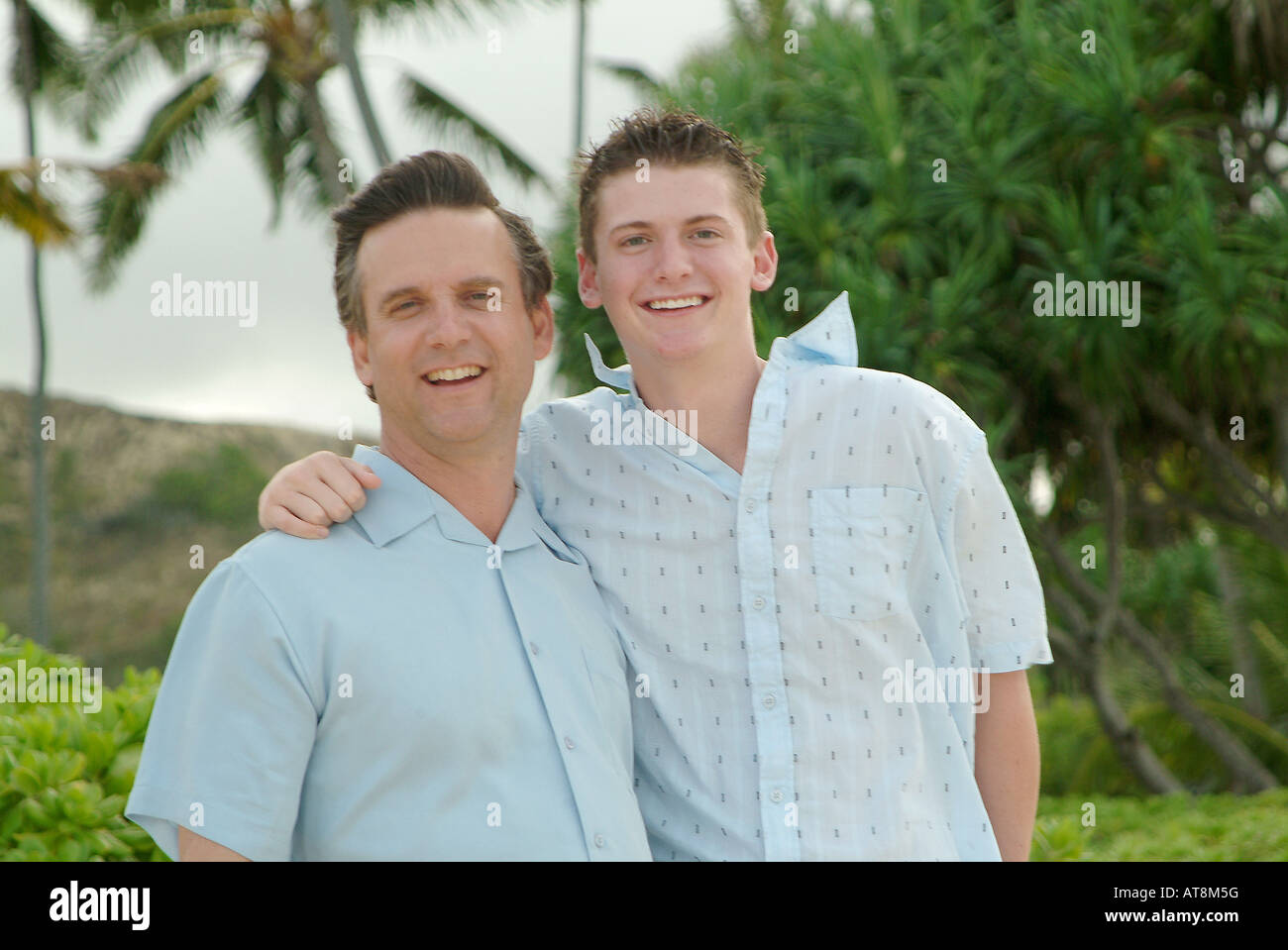 Portrait of a father and son Stock Photo - Alamy