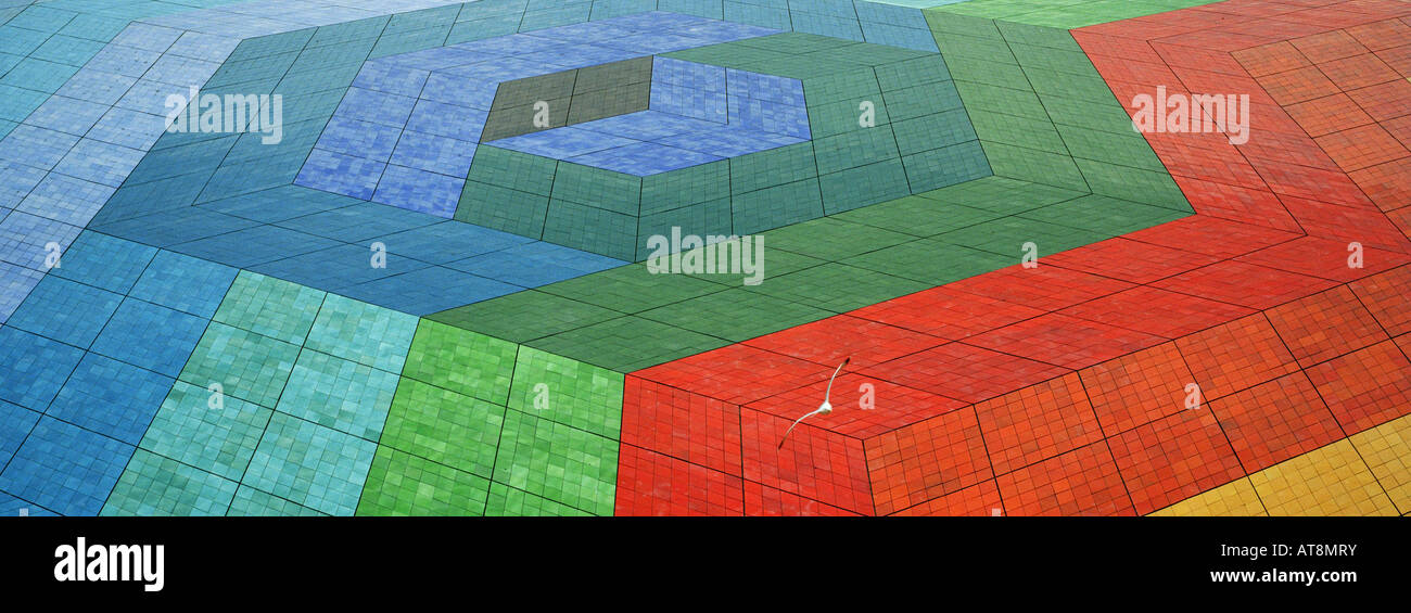 Monte Carlo, Monaco. "Hexa Grace" by Victor Vasarely on roof of Centre ...