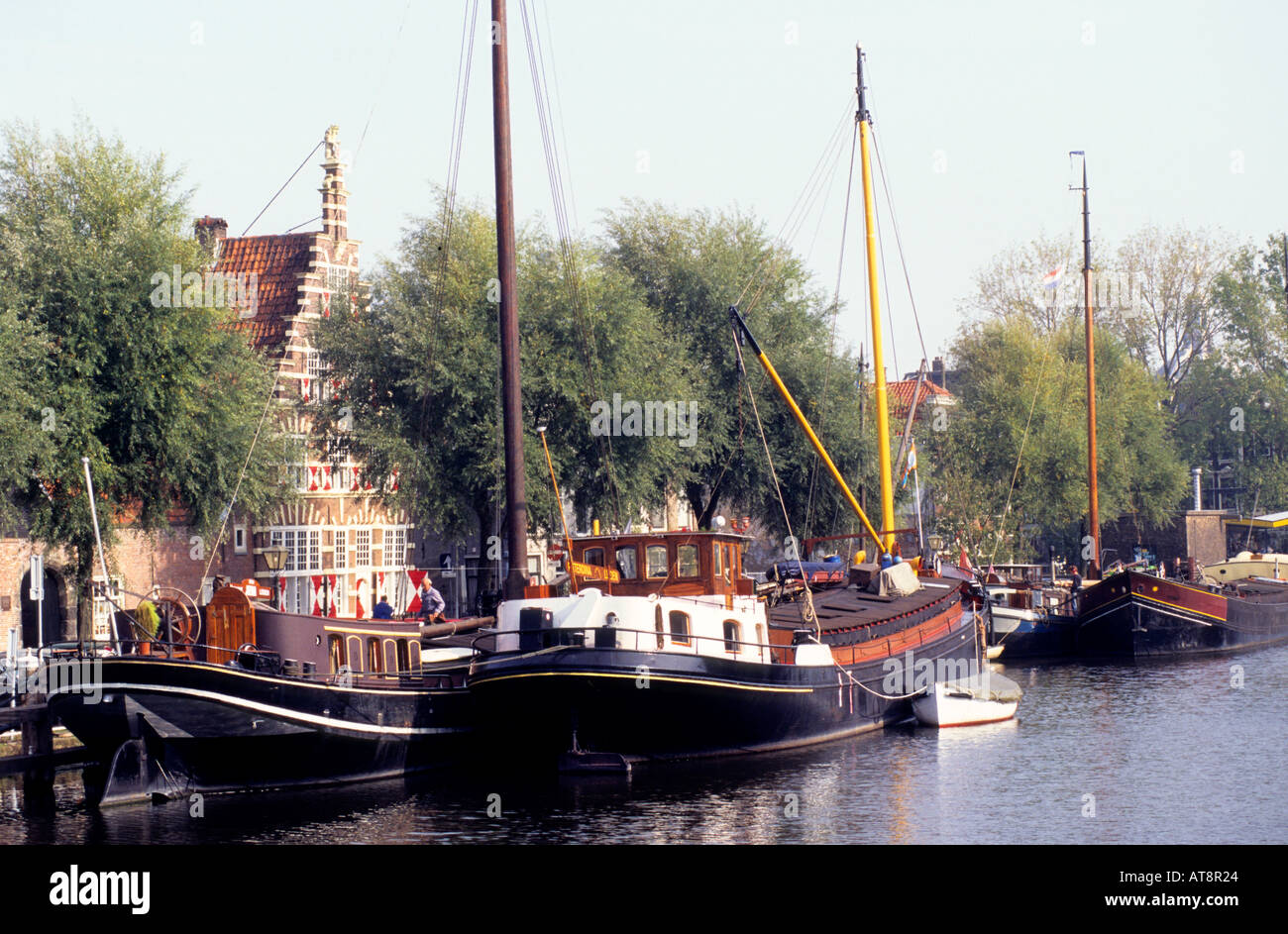 Leiden New Rhine Nieuwe Rijn Netherlands Galgewater Old Boat Vessel ...