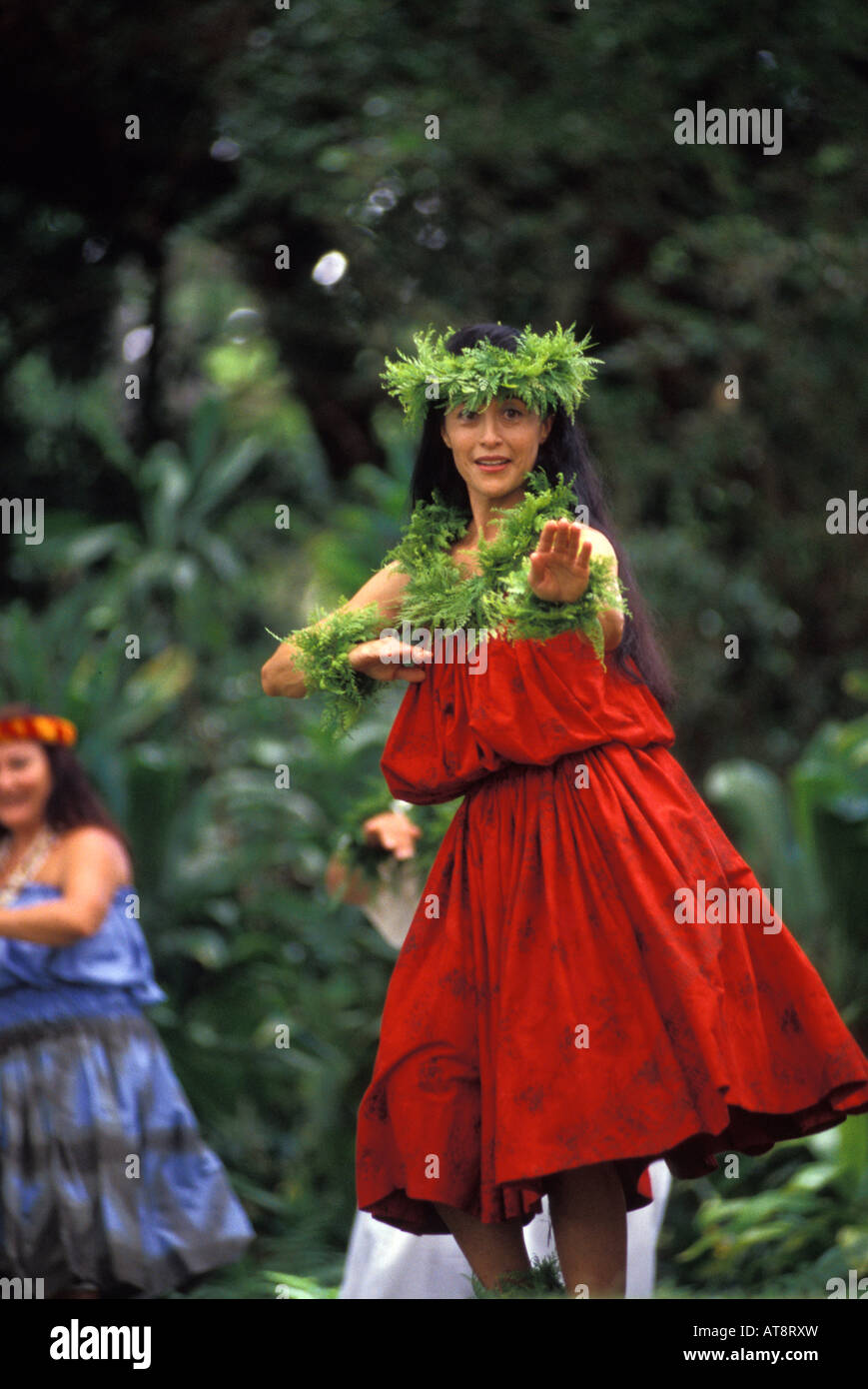 Woman dancing a kahiko (ancient) hula at the Prince Lot hula festival ...