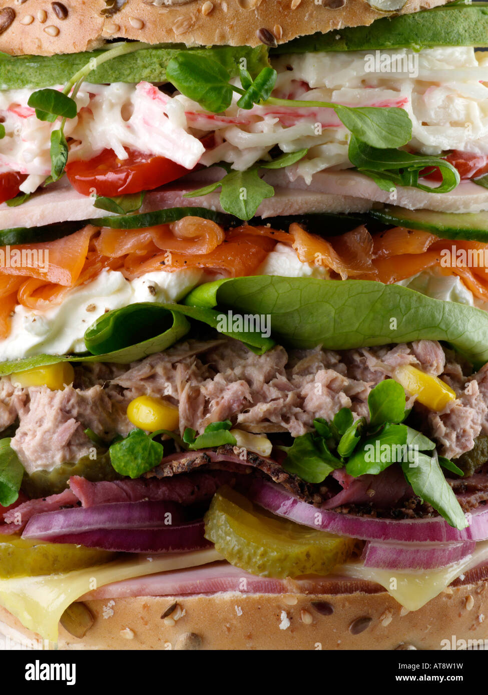 Bespoke extravagant bagel filling editorial food Stock Photo - Alamy