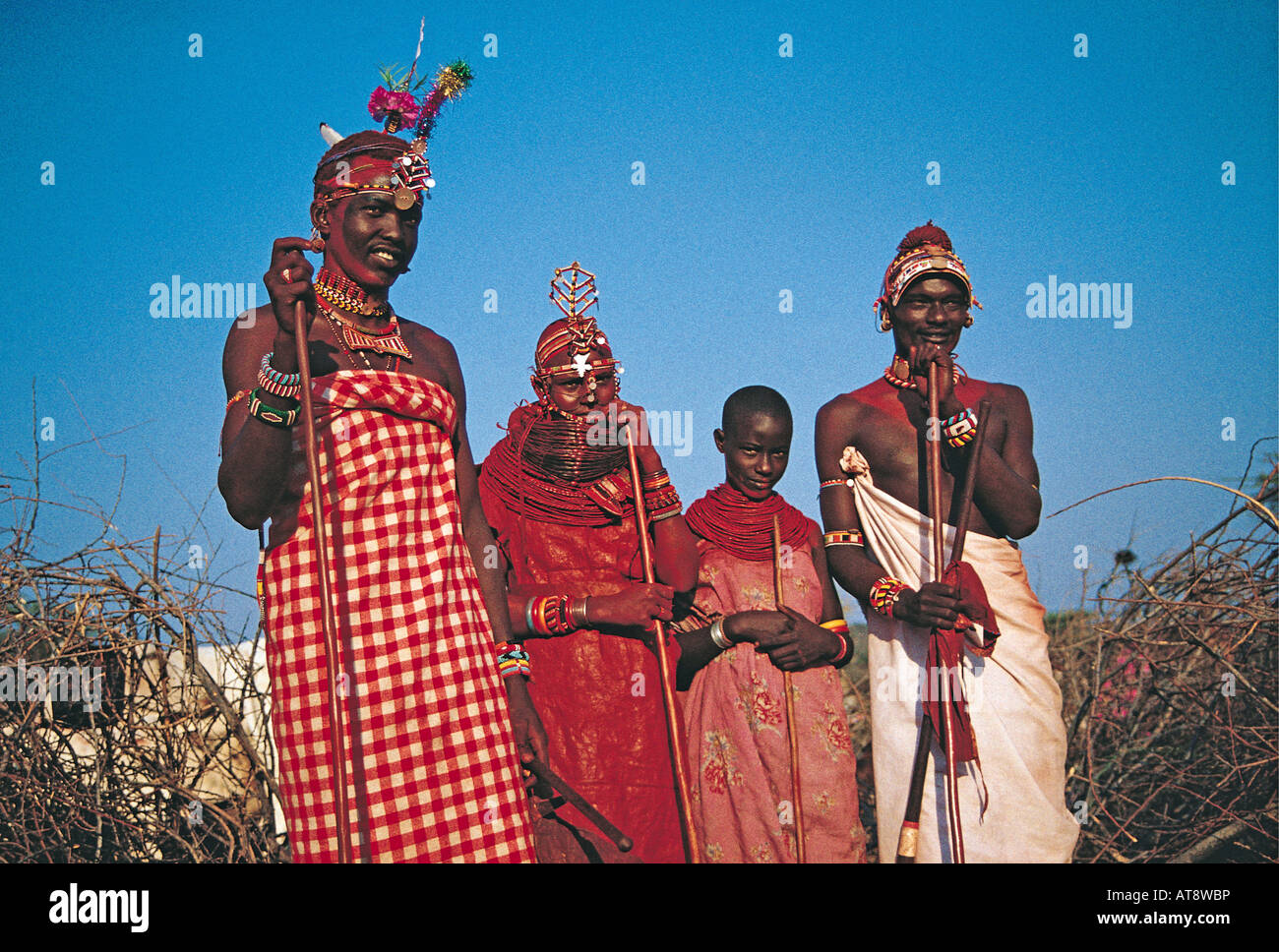 Samburu traditional Wedding Left to right Best man Bride Bridesmaid ...