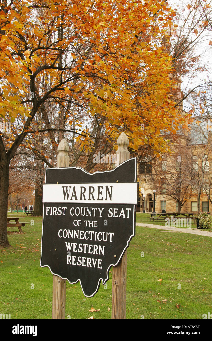 City Sign for Warren Ohio The First County Seat of the Connecticut ...