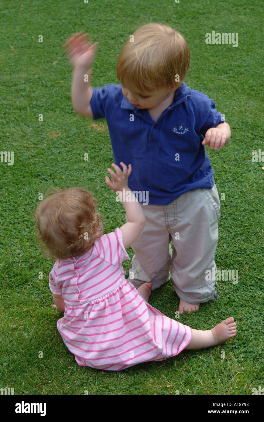 Two toddlers having a fight Stock Photo - Alamy