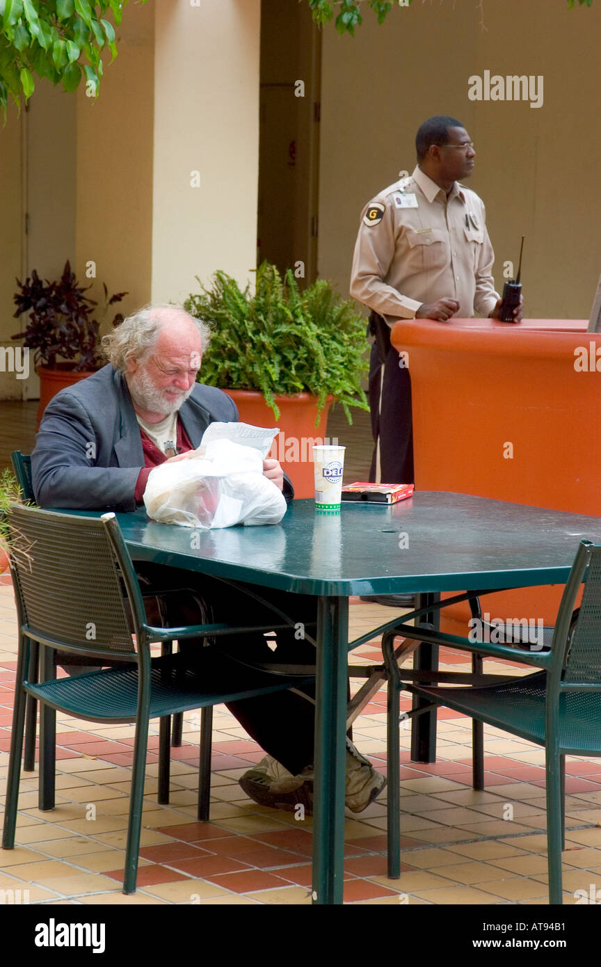 Miami Florida Street Life Homeless Senior Male in View of Black ...