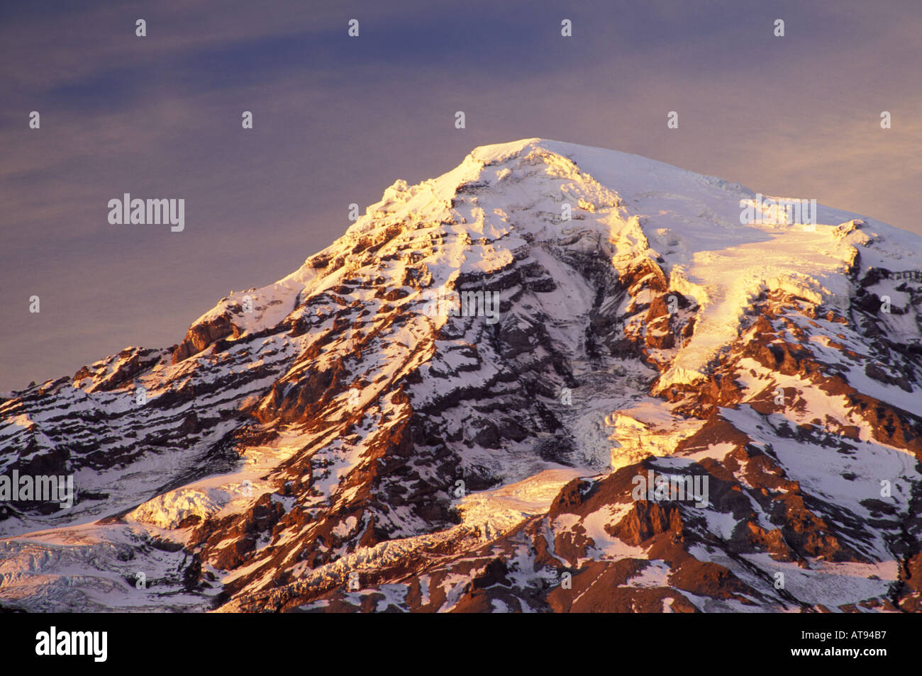 Mount Rainier at sunset from Rucksecker Point Mount Rainier National ...