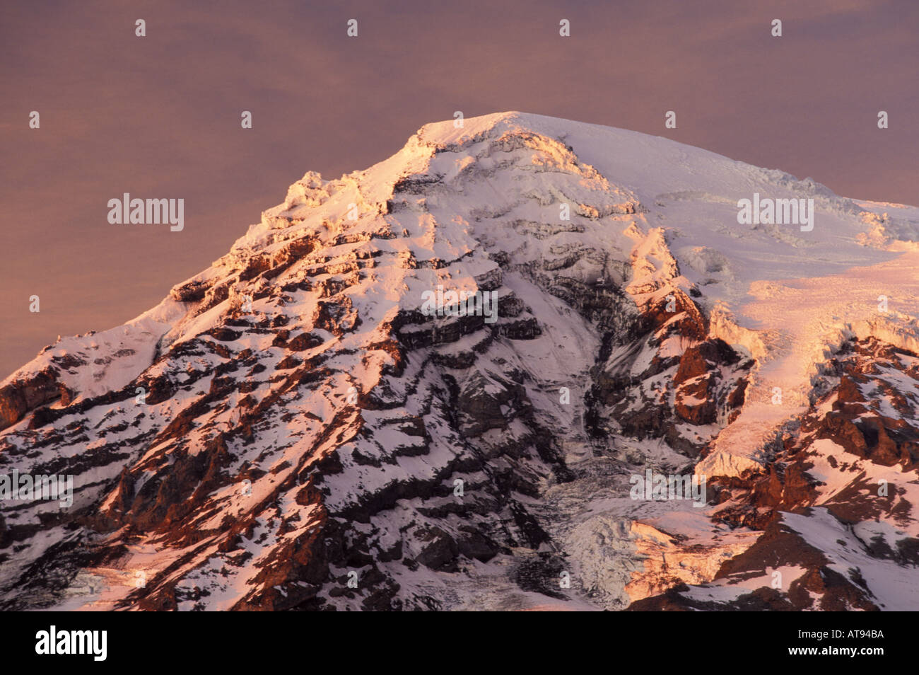 Mount Rainier at sunset from Rucksecker Point Mount Rainier National ...