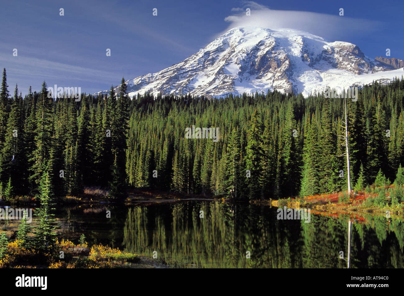 Mount Rainier reflection on Reflection Lakes in autumn Reflection Lakes ... Mount Rainier reflection on Reflection Lakes in autumn Reflection Lakes ...