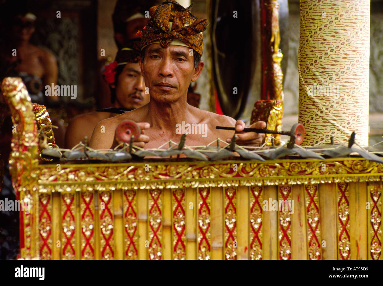 Gamelan performer Ubud Bali Stock Photo - Alamy