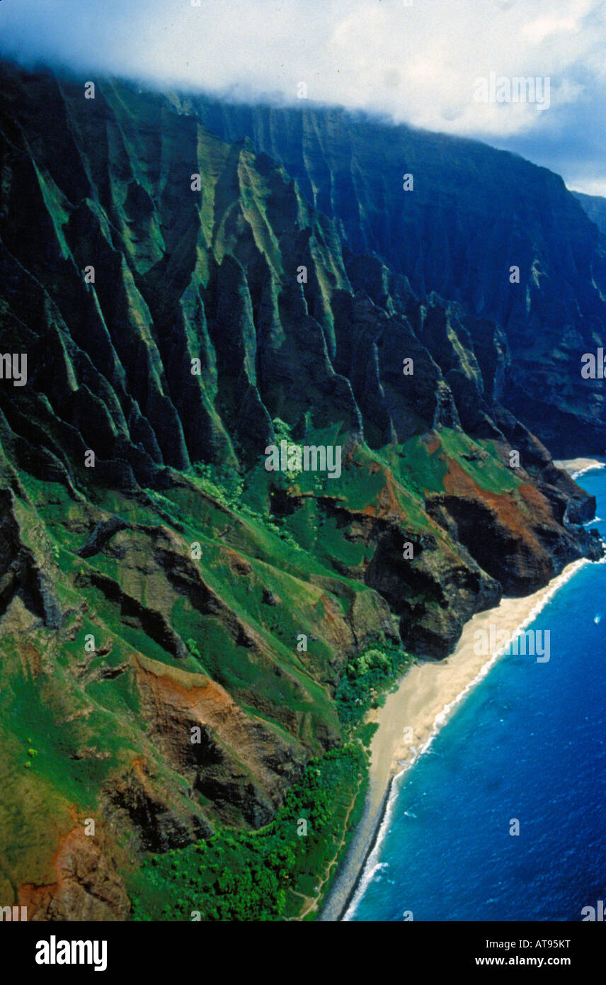 Aerial view of the cliffs of Kauai's Na Pali coastline Stock Photo - Alamy
