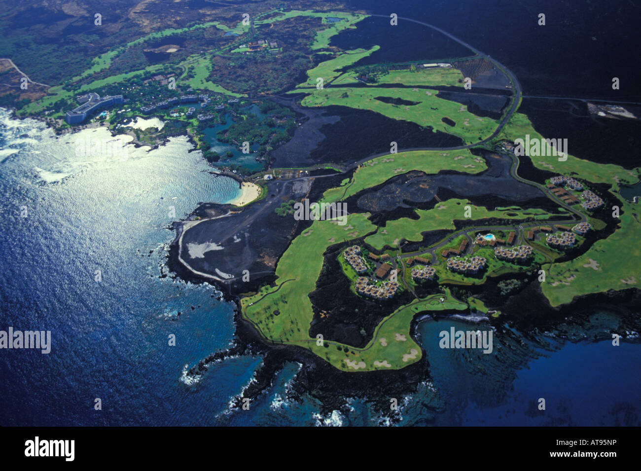Aerial view of Mauna Lani Hotel on the Big Island Stock Photo - Alamy