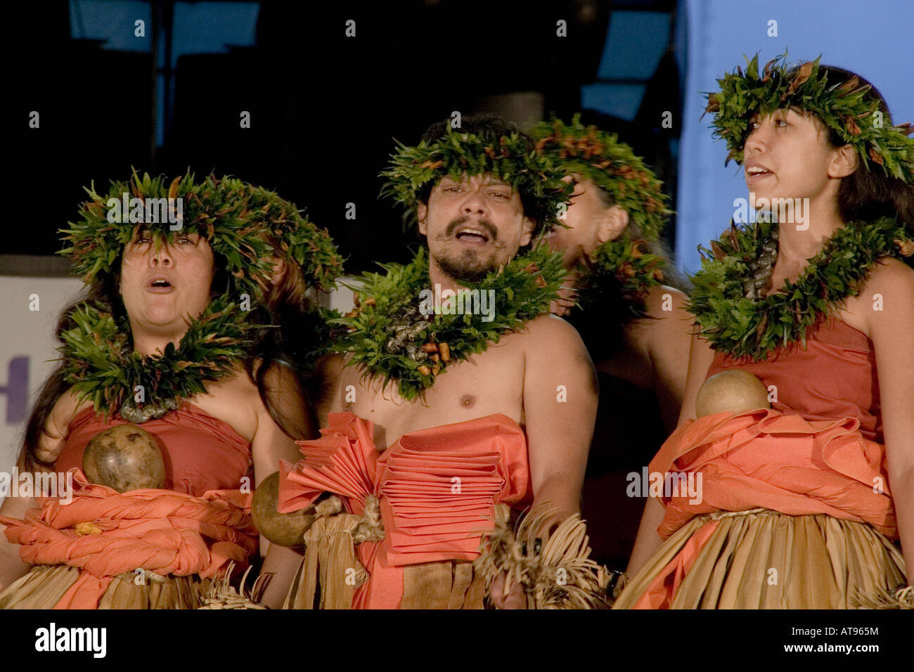 Merrie Monarch Hula festival dancers 2006 Stock Photo - Alamy