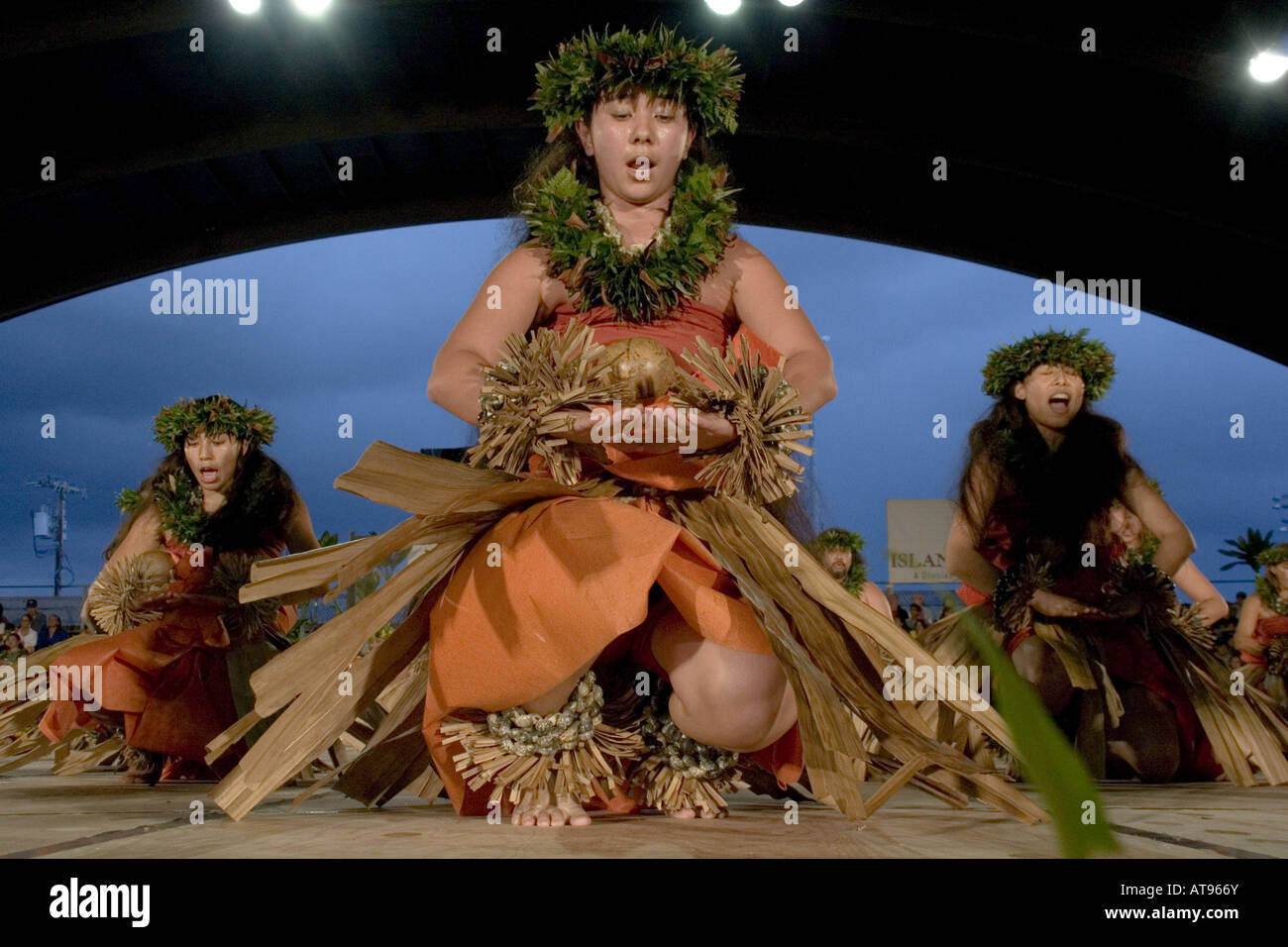 Merrie Monarch Hula festival dancers 2006 Stock Photo - Alamy