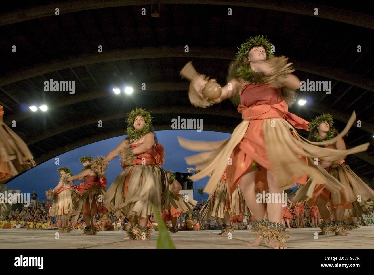 Merrie Monarch Hula festival dancers 2006 Stock Photo - Alamy
