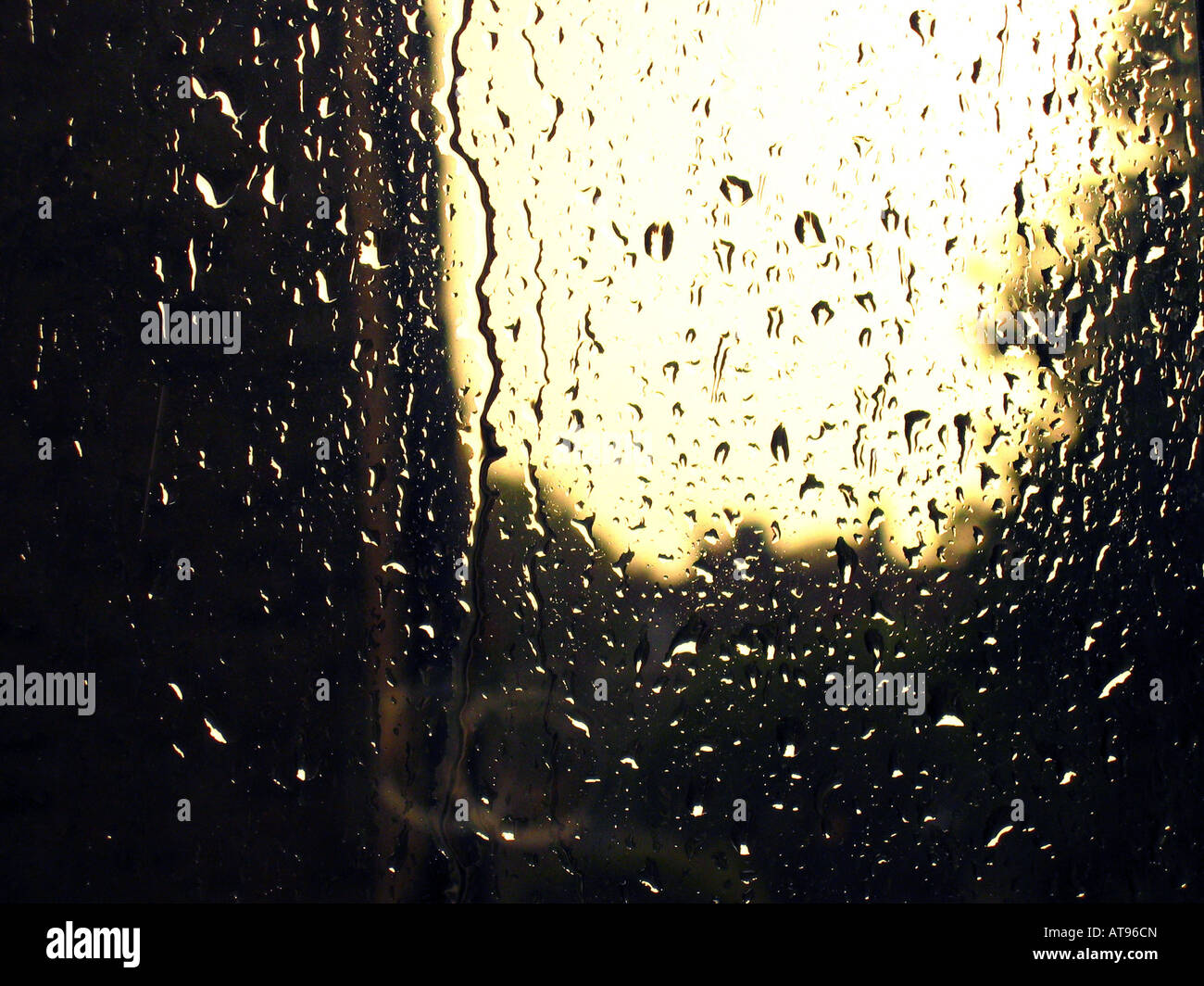 Rain on window in London Stock Photo - Alamy