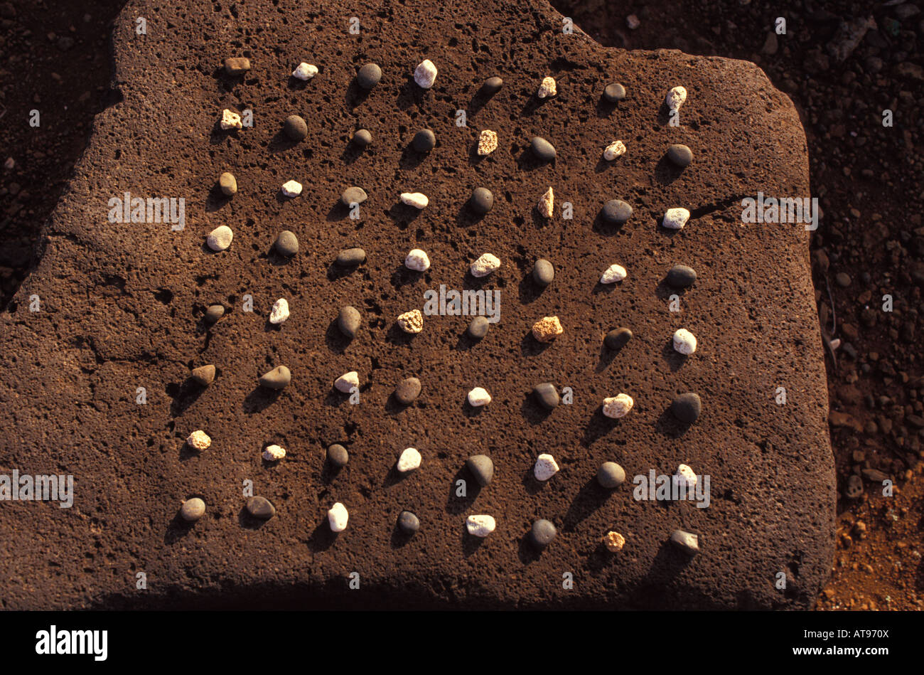 Hawaiian game konane, played similar to checkers, Lapakahi, Big island ...
