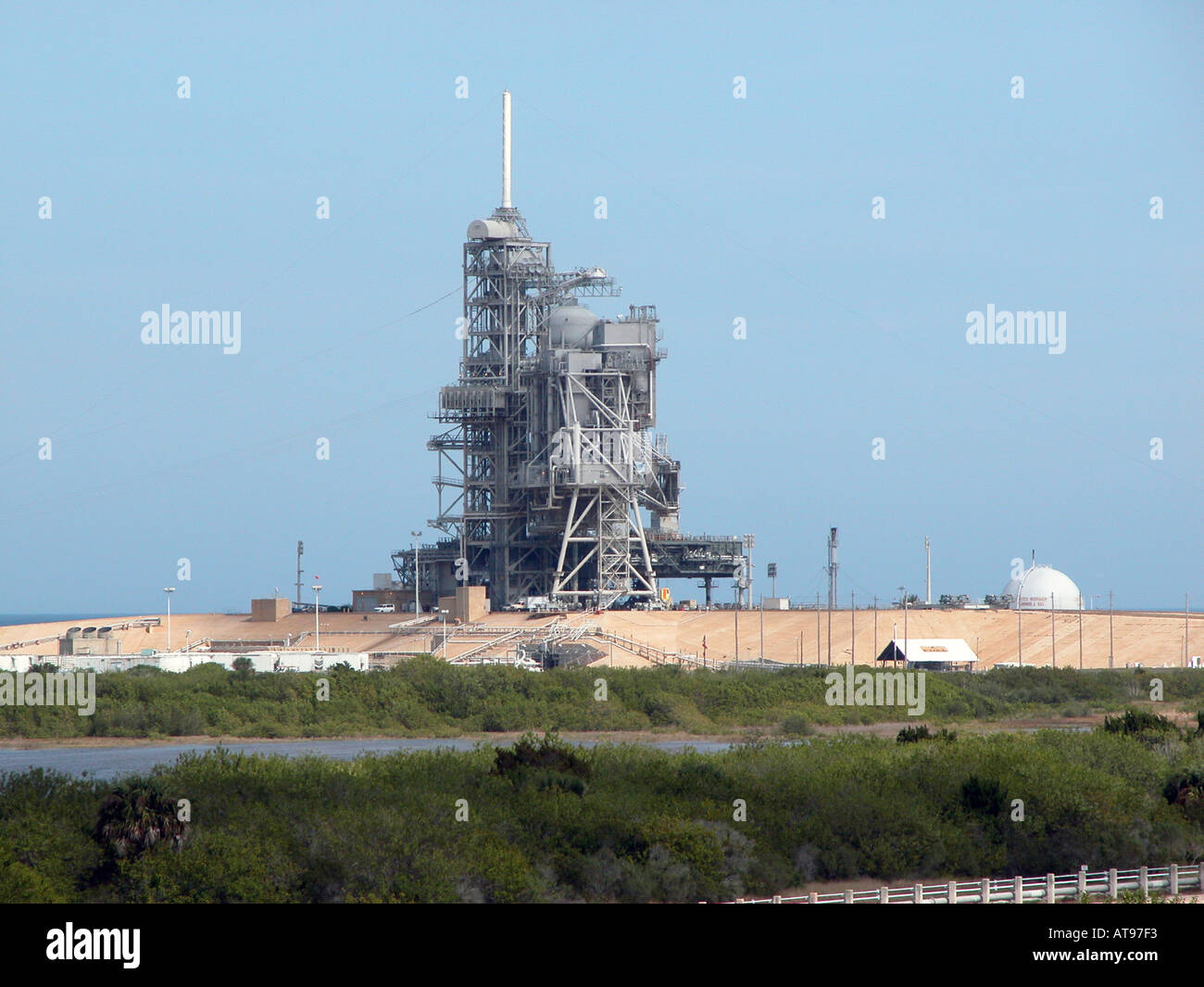 Launch pad for space shuttle at Spaceship Shuttle display at NASA John ...