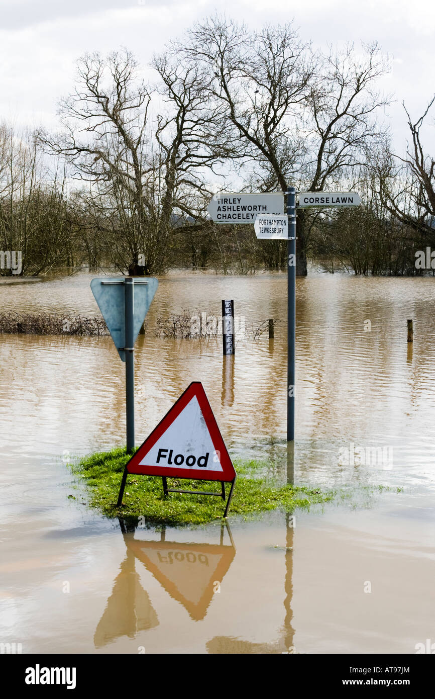 Uk Flood Warning Road Sign Stock Photo Download Image