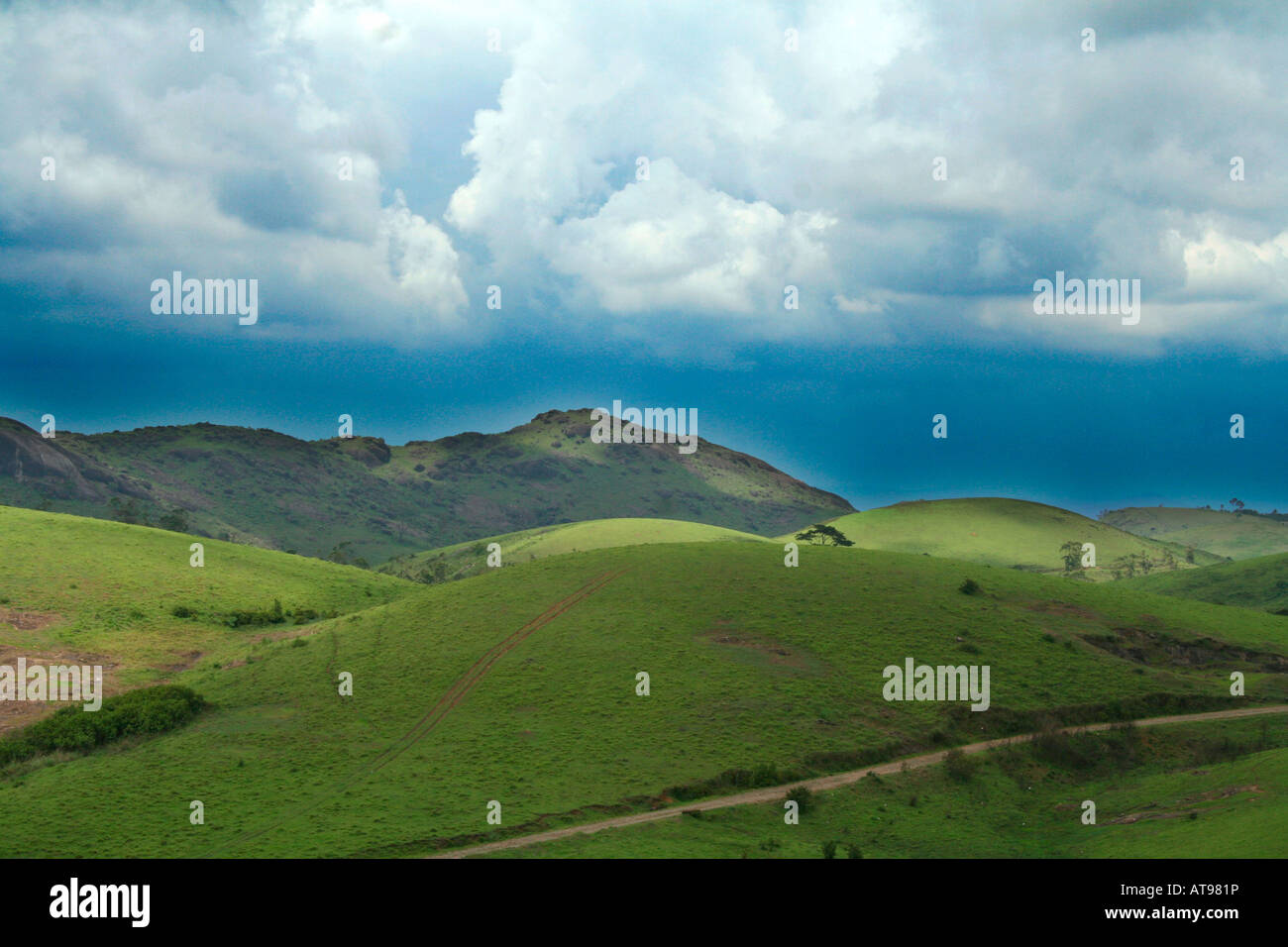 Charming scenery in the Western Ghats, a mountain range in South India ...