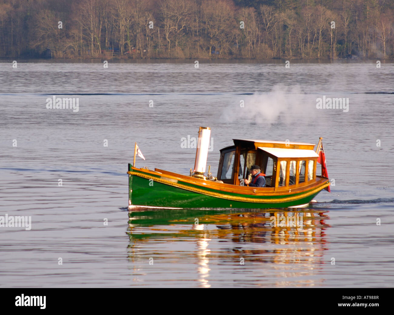 Steam launch on Lake Windermere, Lake District National Park, Cumbria ...