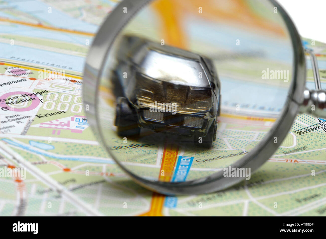 car on a map Stock Photo - Alamy
