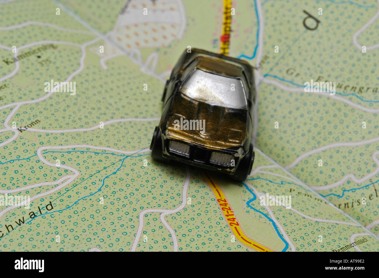 car on a map Stock Photo - Alamy