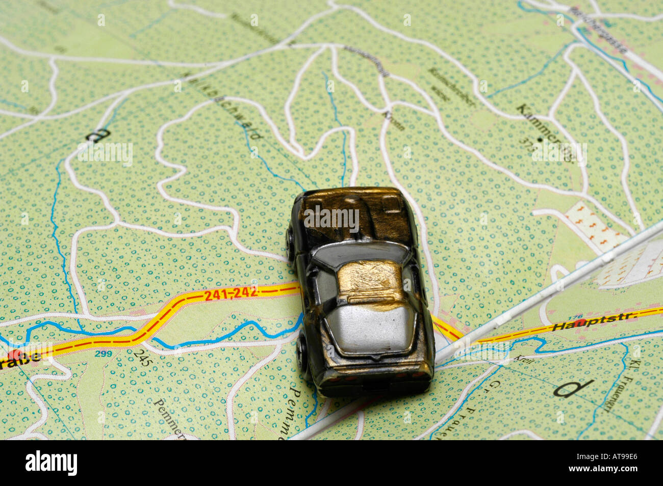 car on a map Stock Photo - Alamy