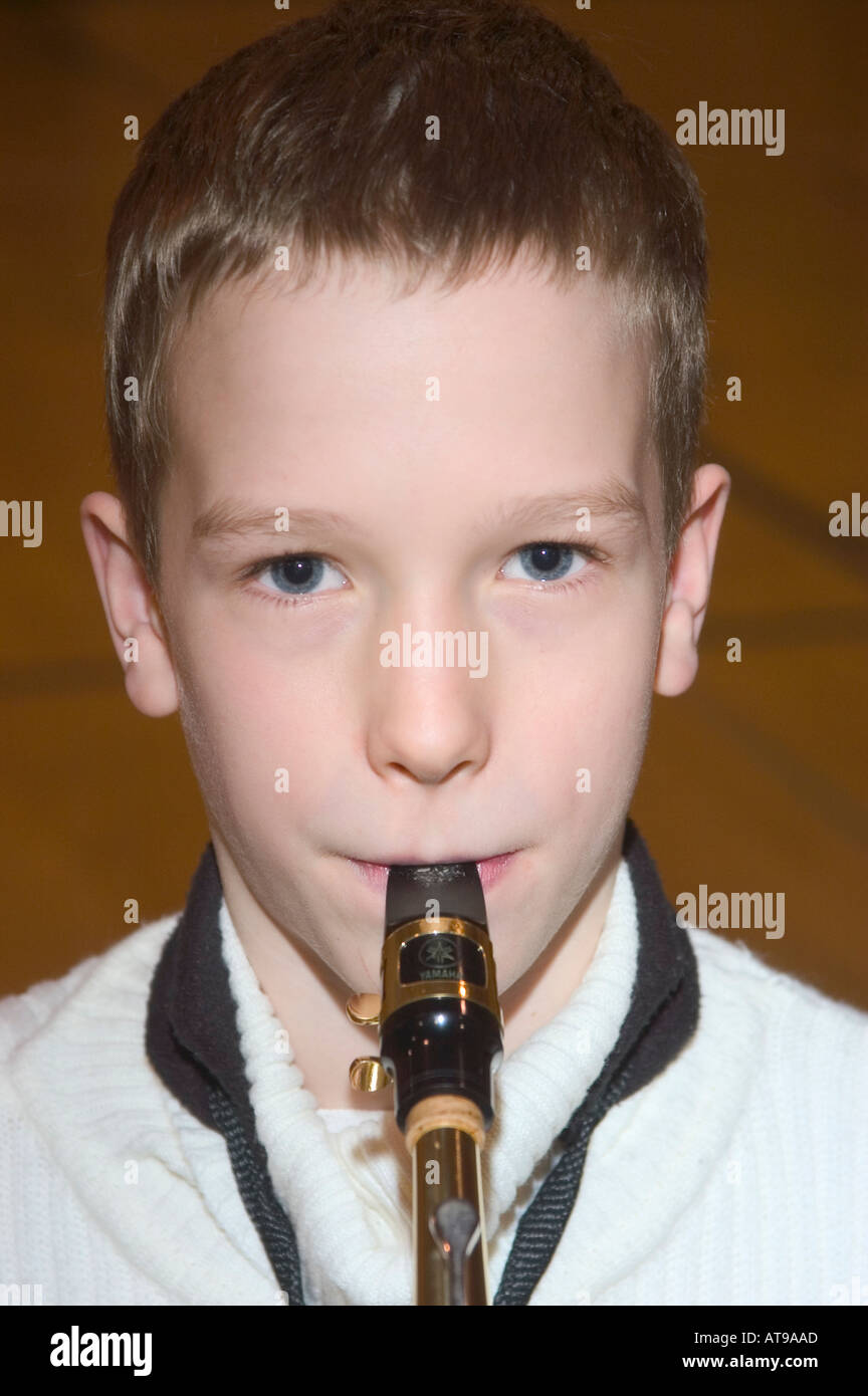 Portrait of Middle School Aged Student Playing a Musical Band ...