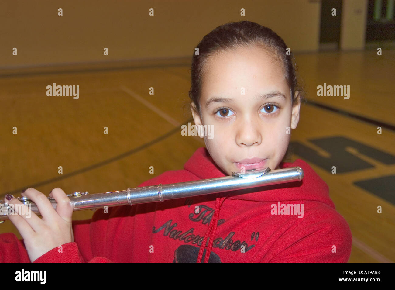 Portrait of Middle School Aged Student Playing a Musical Band ...