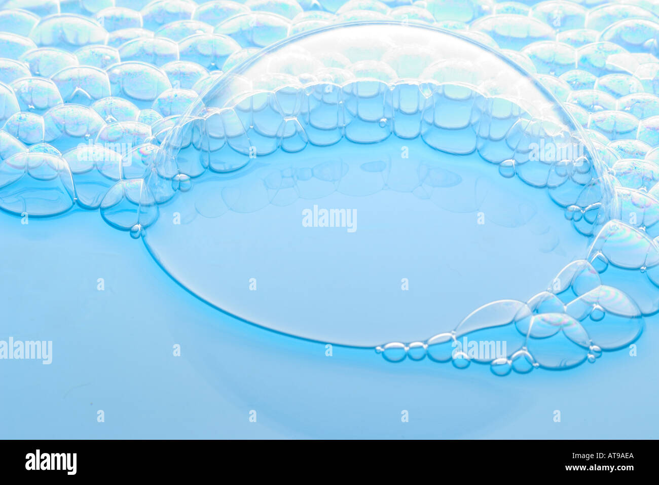 soap bubbles floating swimming on water surface studio Stock Photo - Alamy
