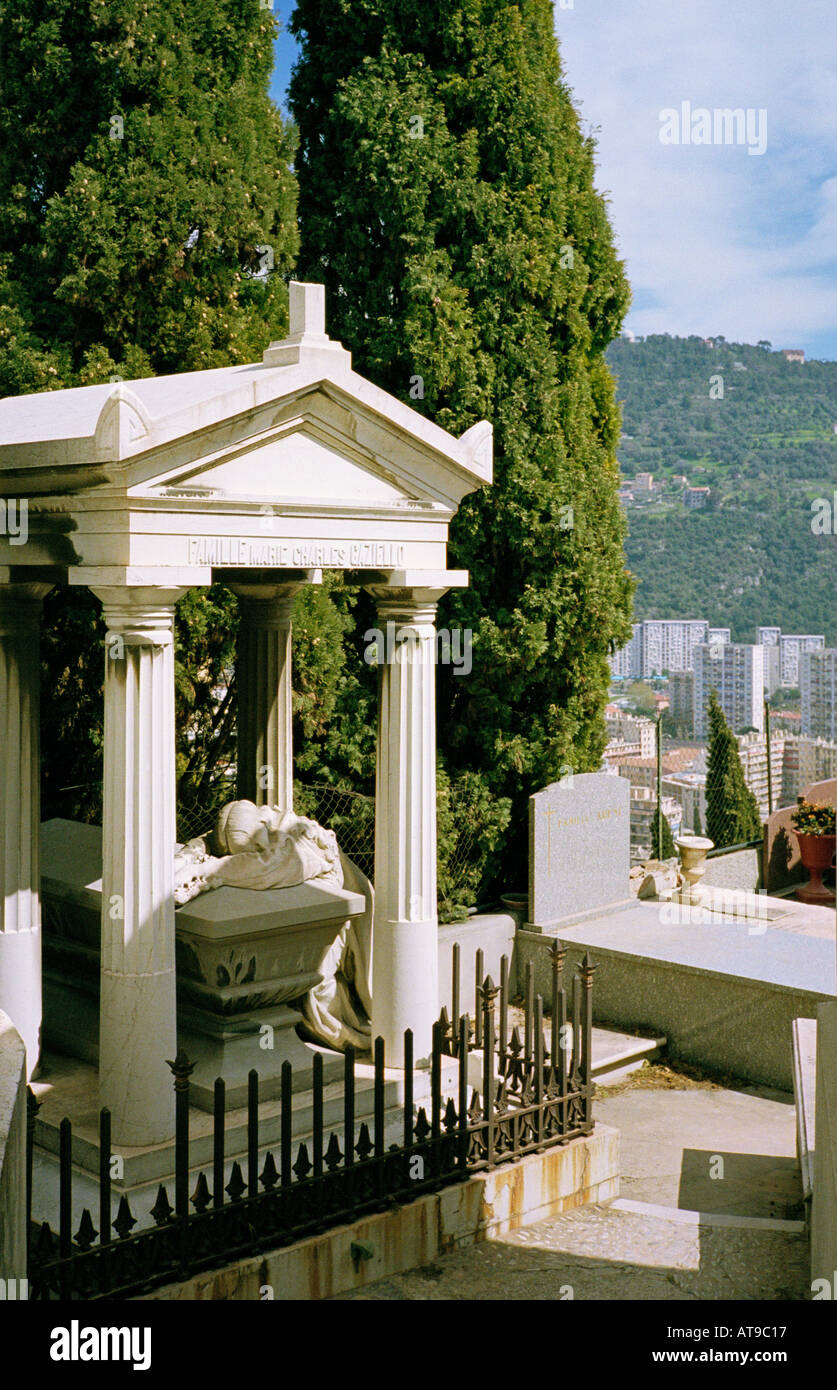 Nice Cote d'Azur France - ornate tomb at Franciscan cemetery at Cimiez ...