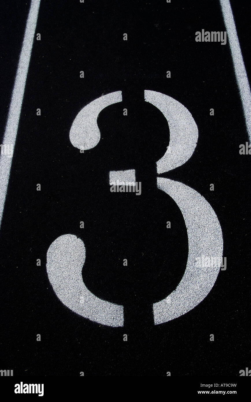 Running track numbers 3 hi-res stock photography and images - Alamy