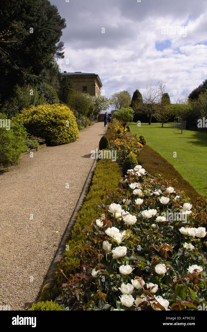 Formal gardens at Belsay Hall Northumberland UK Stock Photo - Alamy