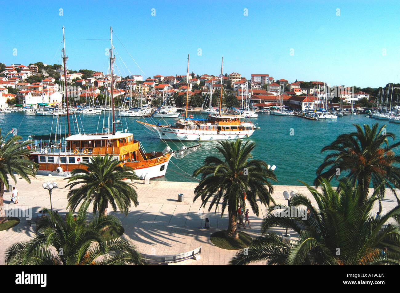 old ships in port of Trogir, Croatia Stock Photo - Alamy