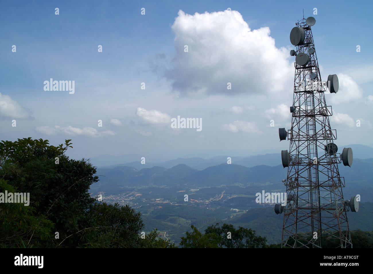 Telecommunication tower on a mountain Stock Photo - Alamy
