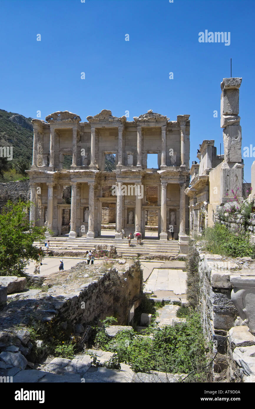 The Library of Celsis Ephesus Turkey Roman 117-120AD Stock Photo - Alamy