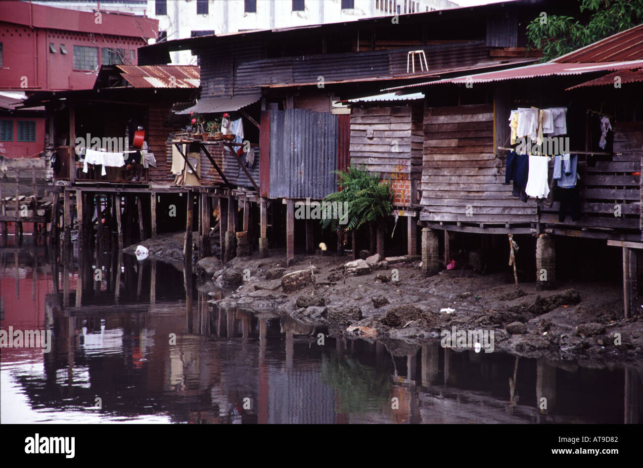 Slums by the river in Malacca in Malaysia Stock Photo - Alamy