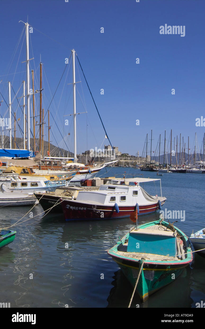 Bodrum Castle from the harbour and marina Turkey Stock Photo - Alamy