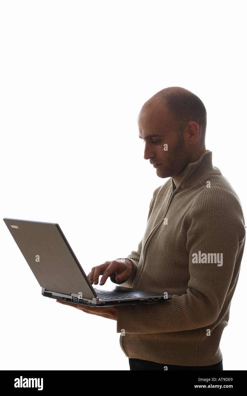 man with notebook Stock Photo - Alamy