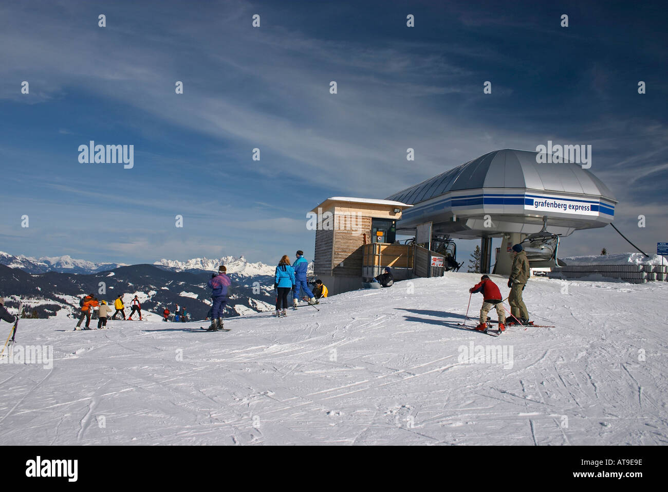 mountain station of chair lift Stock Photo - Alamy