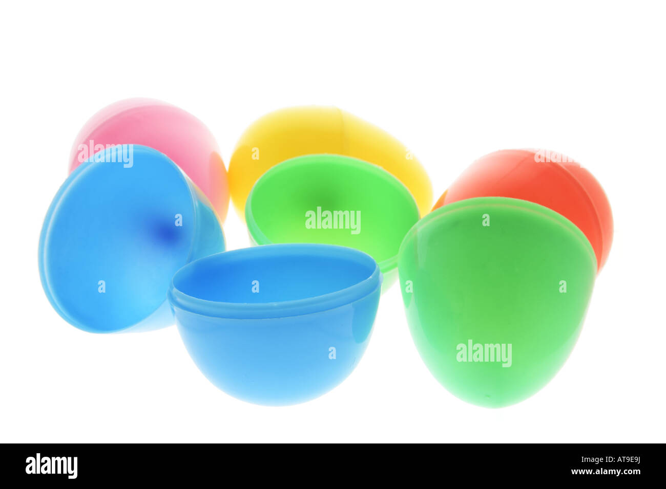 Plastic Egg Shells and Easter Eggs Stock Photo - Alamy