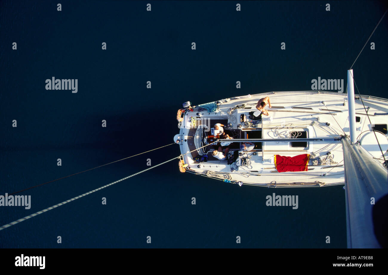 top view of sailing boat Stock Photo - Alamy