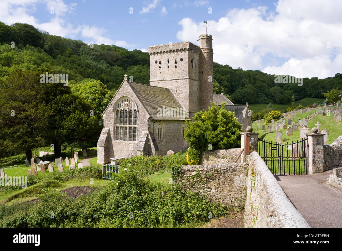Saint Winifred's Church in the village of Branscombe, Devon Stock Photo ...