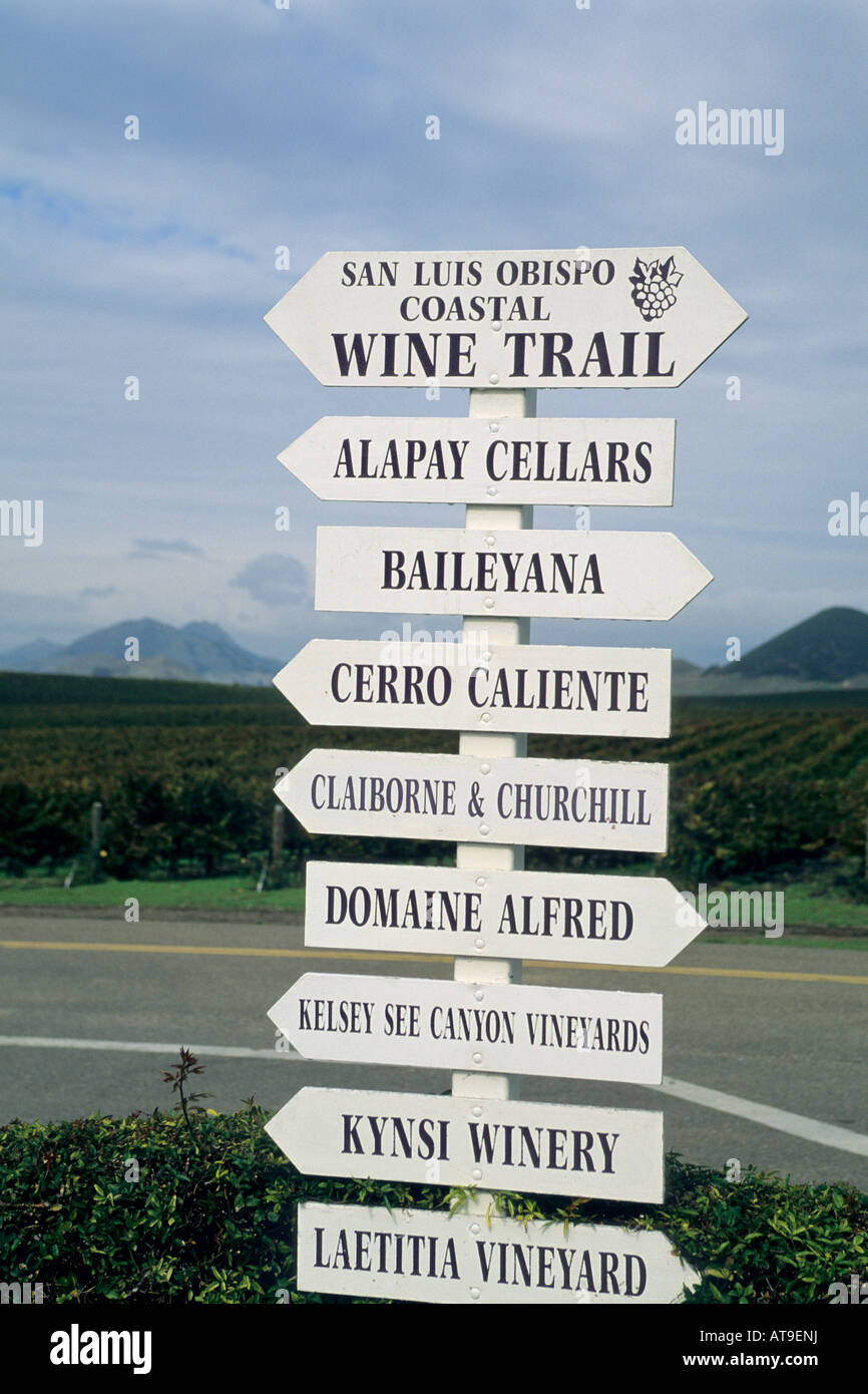 SLO Coastal Wine Trail Signs Edna Valley near San Luis Obispo San Luis ...