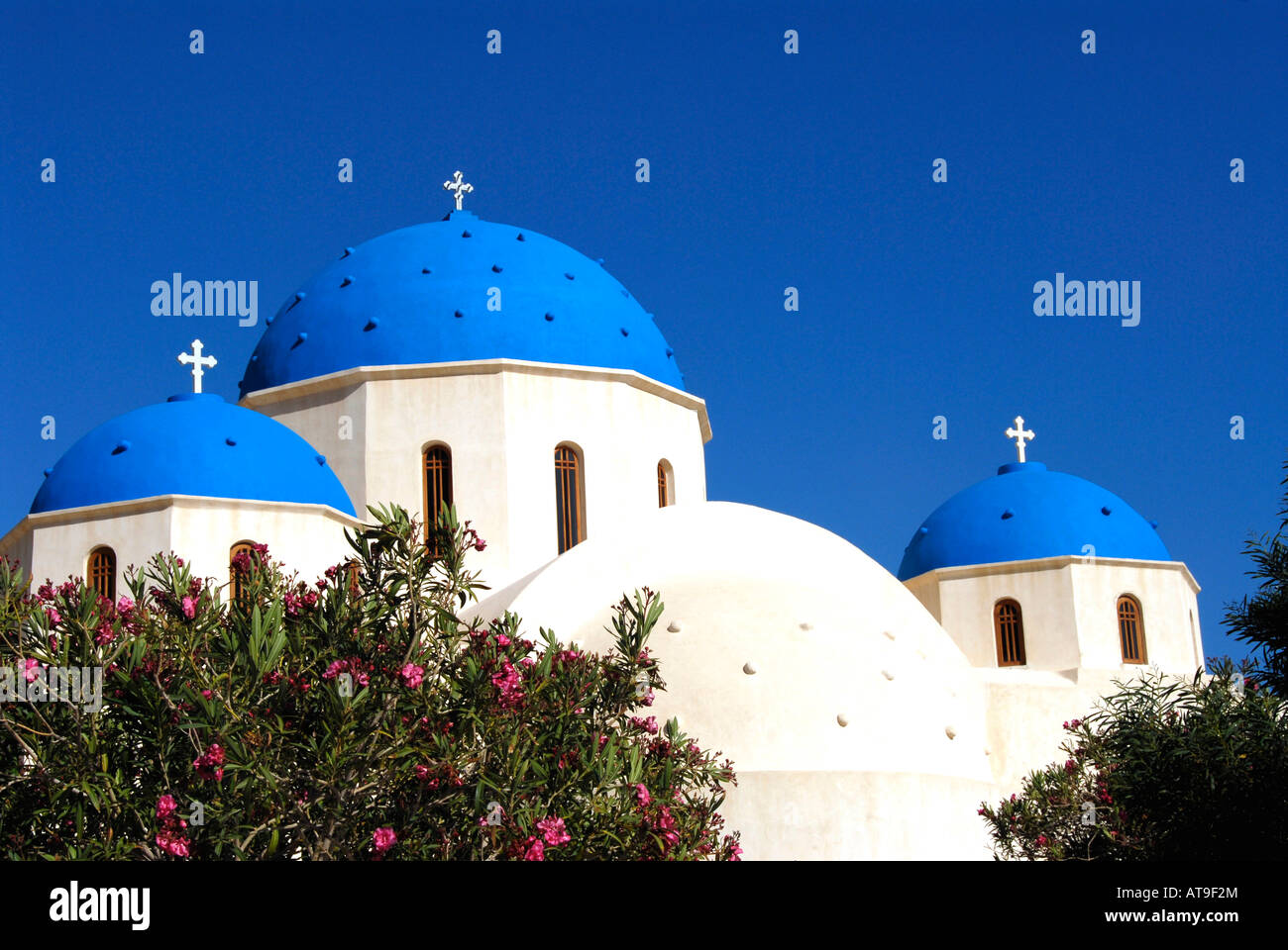 Church, Périssa village, Santorini island, Greece Stock Photo - Alamy
