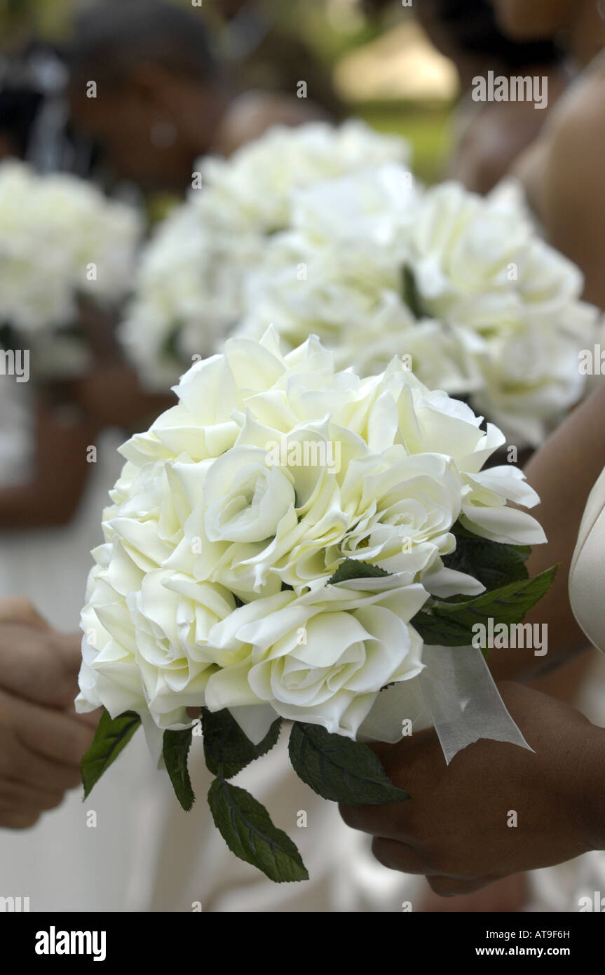 Women with bouquets in receiving line after wedding ceremony Stock ...