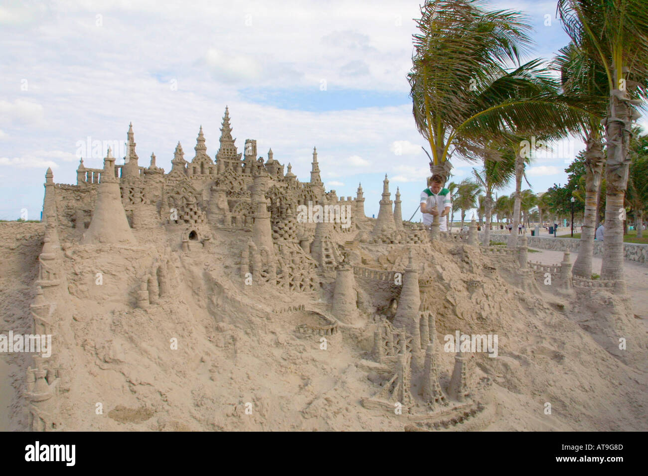 Sand castle on South Beach Miami Florida Stock Photo - Alamy